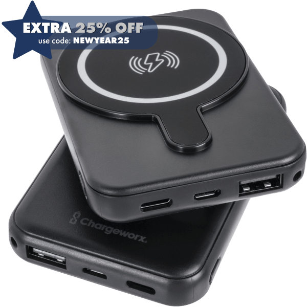 MorningSave: 2-Pack: Chargeworx 5,000mAh Magnetic Wireless Power Bank