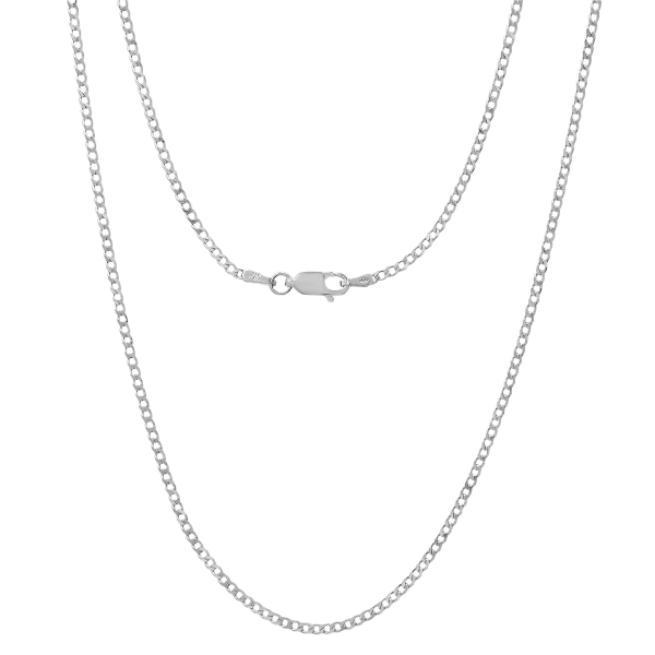 MorningSave: Steeltime Unisex Sterling Silver Cuban Super-flat Chain ...
