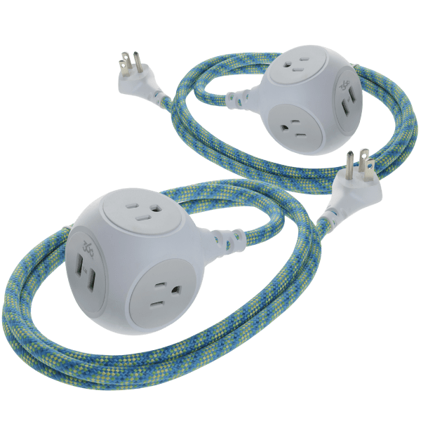 Meh: 2-Pack: 360 Electrical Habitat 3-Outlet Braided Extension Cords ...