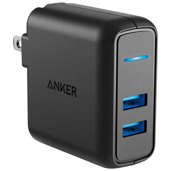 Meh: Anker PowerPort 24 Watt Charger with Two USB-A Ports and 3-Foot ...