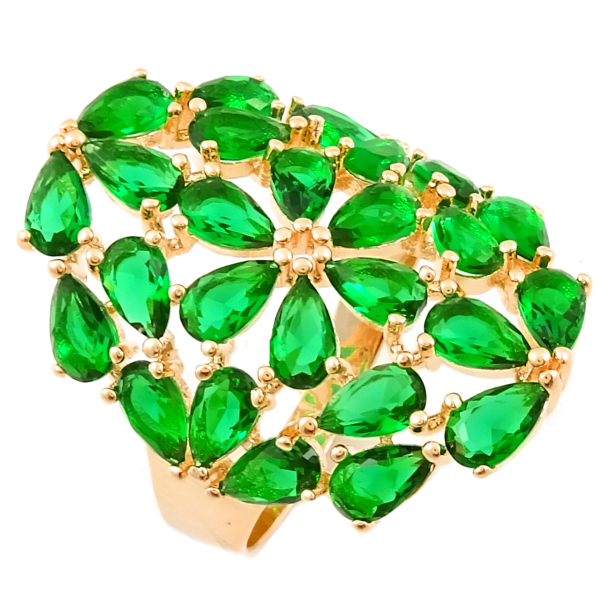 MorningSave: 18K Yellow Gold Emerald Statement Ring