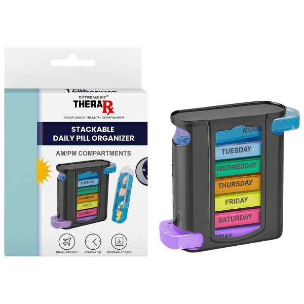 SideDeal: 2-Pack: Thera Rx Stackable Daily Pill And Medicine Organizer