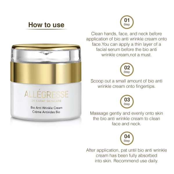MorningSave: 2-Pack: Allegresse 24 Karat Skincare Bio Anti Wrinkle Cream