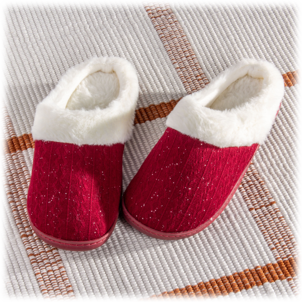 MorningSave: Goldtoe Women's Sparkle Knit Slippers with Tipped Faux Fur ...