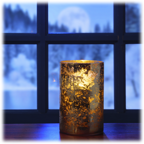 MorningSave: 2-Pack: Illure 7.25" Etched Mercury Glass Candle Pillars