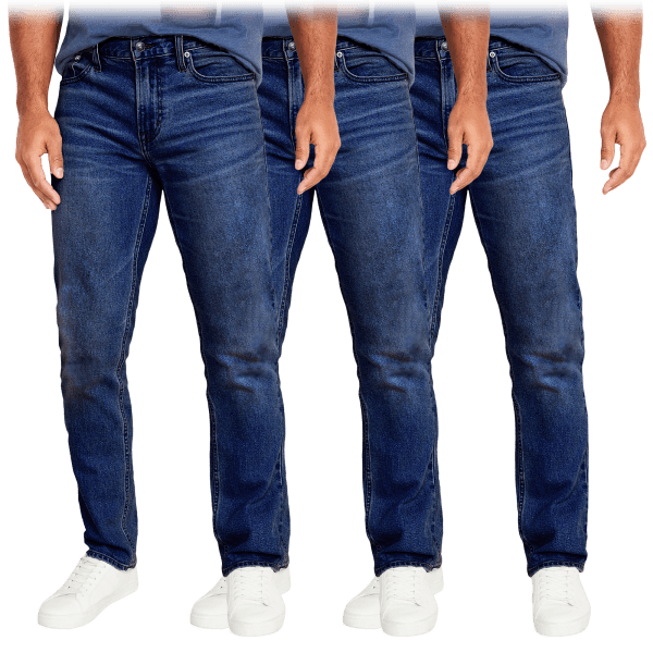 SideDeal: 3-Pack: Blu Rock Men's Flex Stretch Slim Straight Jeans