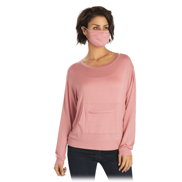 Meh: Adyson Parker Solid Kangaroo Pocket Pullover with Mask