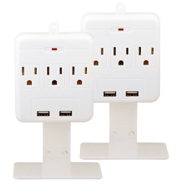 MorningSave: 2-Pack: iCover 3-Outlet Surge Protector with 2 USB Ports ...