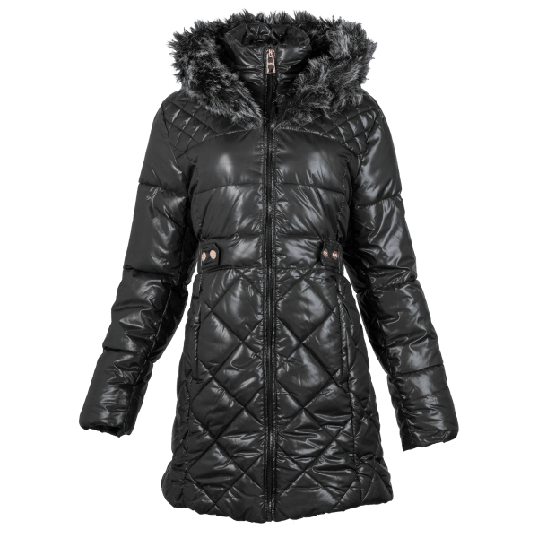 MorningSave: Nicole Miller Hooded Parka Jacket with Faux Fur Trim Hood