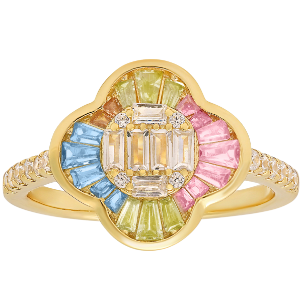 MorningSave: Kylie Harper Multi-Color Cubic Zirconia Clover Ring