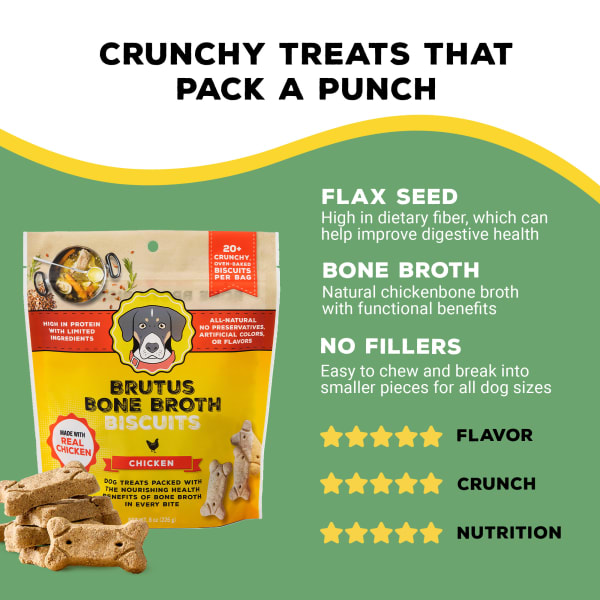 Meh: 6-Pack: Brutus Bone Broth Dog Biscuits