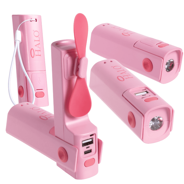 MorningSave: 4-Pack: HALO FanPal USB-C Mini Fan Power Bank with LED Light