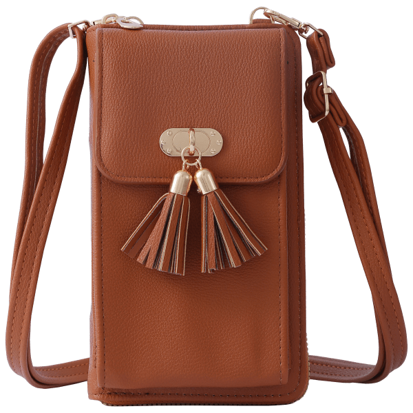 MorningSave: Malibu Skye Pebble Phone and Wallet Crossbody with Tassel