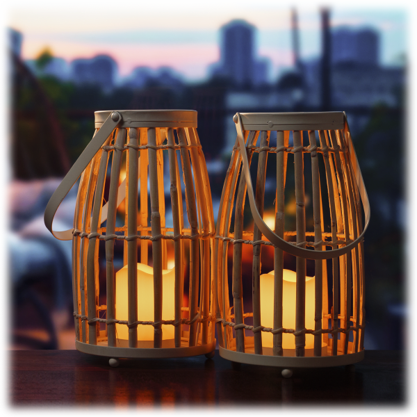 Meh: 2-Pack: Lark And Meadow 18" Bamboo Lantern with Candle