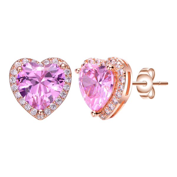 MorningSave: Genevive 18K Rose Gold Plated Simulated Pink Diamond Heart ...