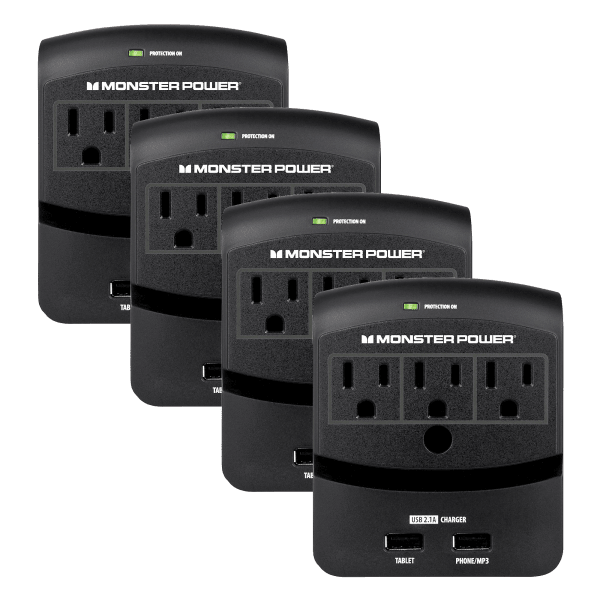 MorningSave: 4-Pack: Monster Core Power 350 Triple Wall Outlet with 2 ...