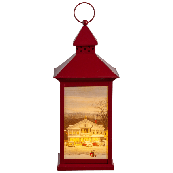 MorningSave: Norman Rockwell 13.5" LED Metal Lantern with Iconic Scenes