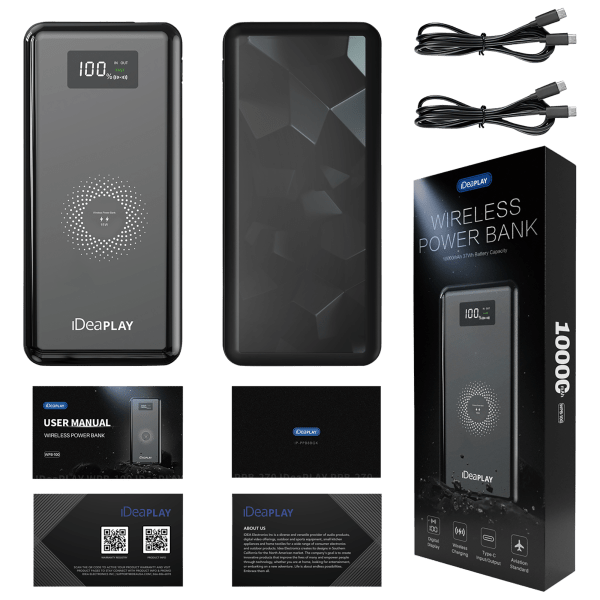 MorningSave: 2-Pack: IdeaPlay 10,000mAh Wireless Fast Charging Power Bank