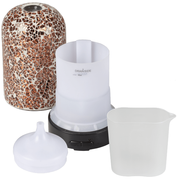 SideDeal: UnMatched Metallic Cracked Glass Diffuser with 3 Essential Oils