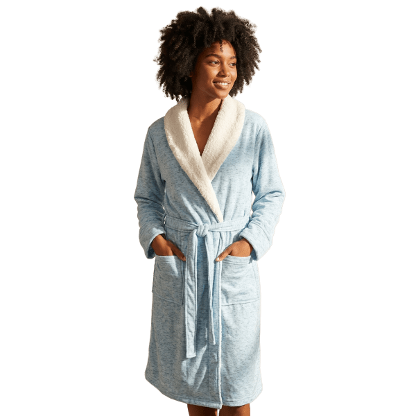 MorningSave: Etymology Heather Jersey Robe with Sherpa Hood