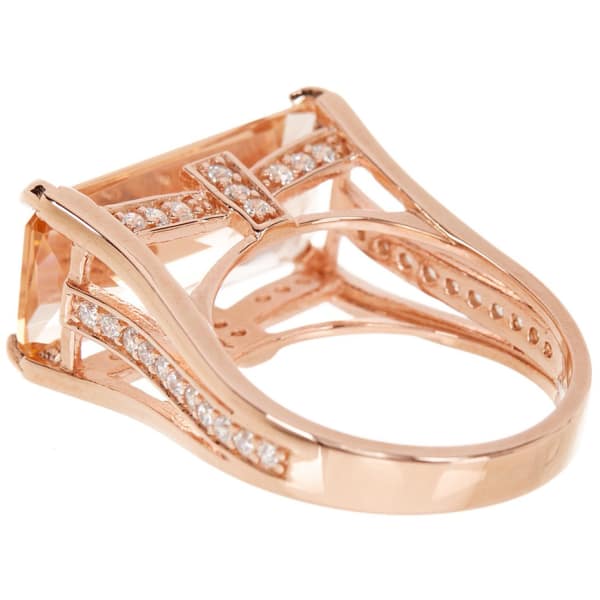 MorningSave: Savvy Cie 18k Gold Plated Emerald Cut Morganite Ring
