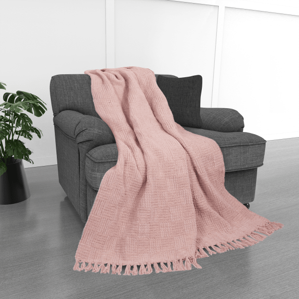 MorningSave: Kathy Ireland Oversized Chenille Fringed Basket Throw