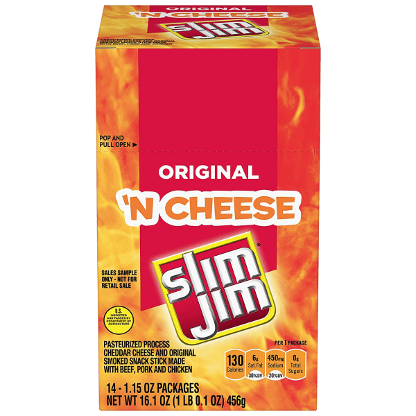Meh: 42 or 48-Pack: Slim Jim Original, Tabasco or Combo Cheese Sticks