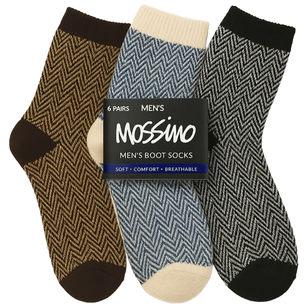 SideDeal: 6-Pack: Mossimo Men’s Herringbone Boot Socks
