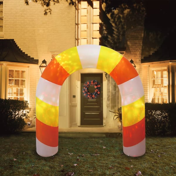 MorningSave: Hay & Harvest 8' Candy Corn Inflatable Arch with Light Show