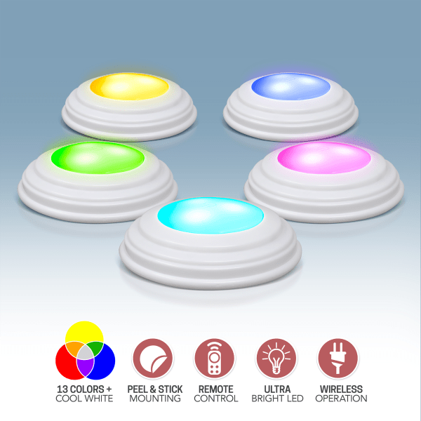 MorningSave: 5-Pack: Bright Basics Color Changing Wireless LED Lights