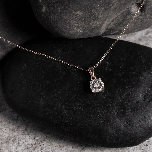 MorningSave: Diamond Muse Round 1/10 Carat TW Genuine Diamond Necklace