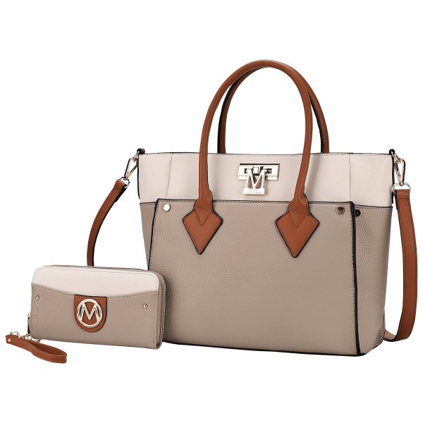 MorningSave: MKF Collection Brynlee Color-Block Vegan Leather Tote Bag ...