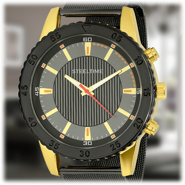 MorningSave: Steeltime Men's Two-Tone Stainless Steel Mesh Watch With ...