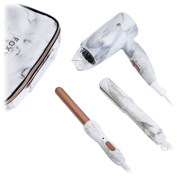 MorningSave: Foxybae Marble Mini Blow Dryer, Flat Iron and Curling Wand ...
