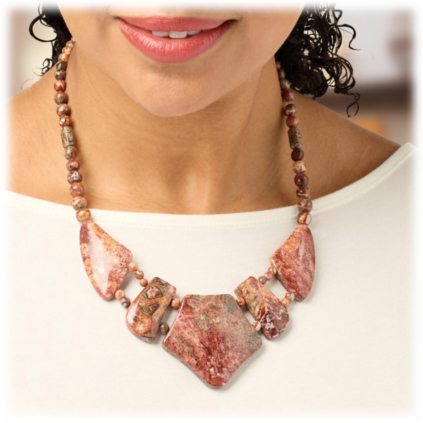 MorningSave: Jay King Multicolor Red Leopard Skin Quartzite Necklace