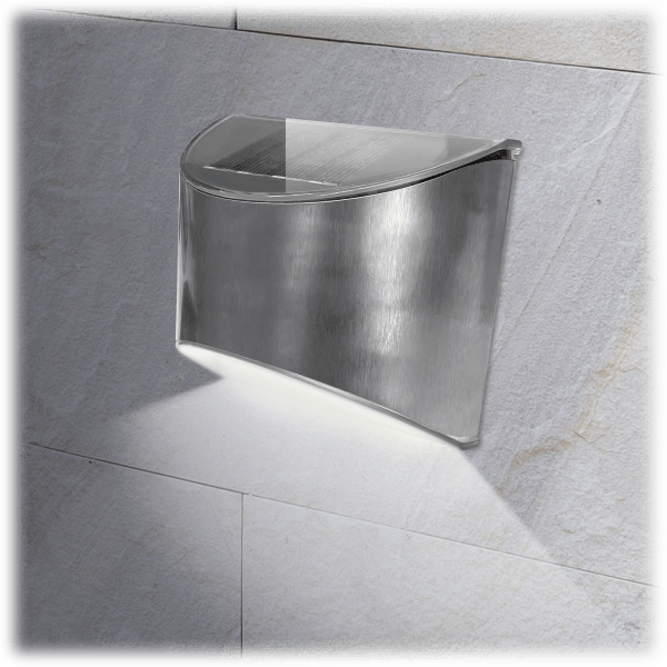 MorningSave: 4-Pack: Brookstone Solar Powered LED Wall Mount Light Set