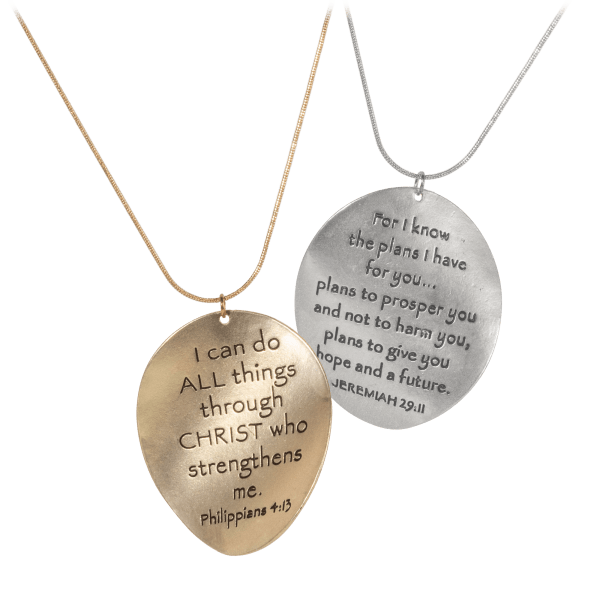 MorningSave: Good Work(s) "Blessed" Double-Sided 4-Piece Necklace Set