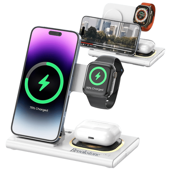 MorningSave: 2-Pack: Brookstone 3-In-1 Foldable Wireless Charging Stand