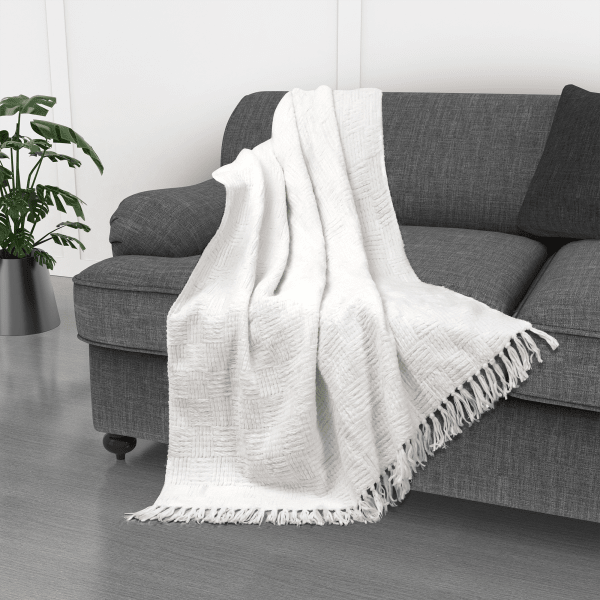 MorningSave: Kathy Ireland Oversized Chenille Fringed Basket Throw