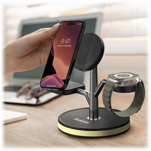 MorningSave: Brookstone 3-in-1 Wireless MagSafe Charging Tree with LED ...