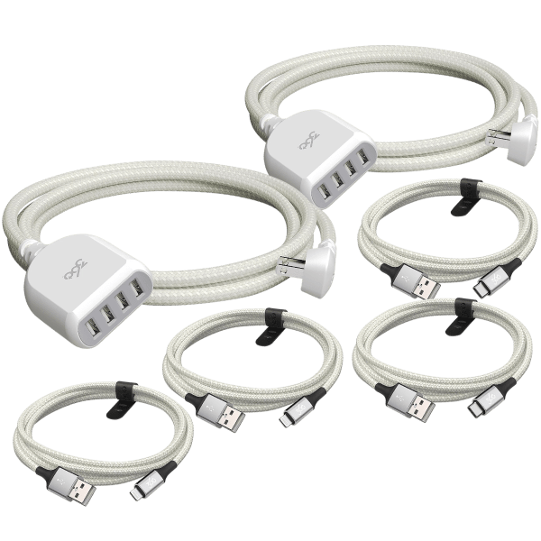 SideDeal: 2-Pack: 360 Electrical 4-Port USB Hub with Braided Cord and ...