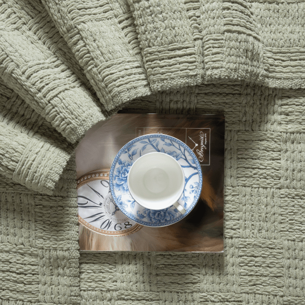 MorningSave: Kathy Ireland Oversized Chenille Fringed Basket Throw