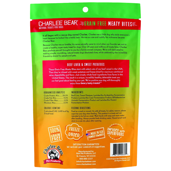 Meh: 4-Pack: Charlee Bear Meaty Bites Freeze Dried Beef & Sweet Potato ...