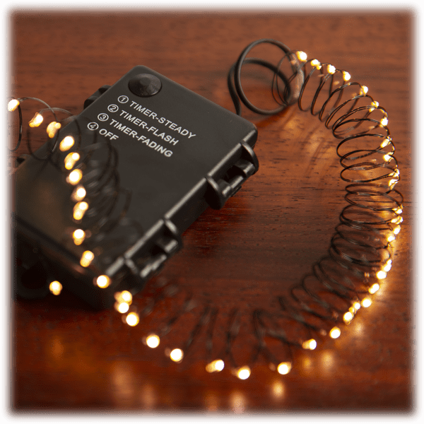 MorningSave: Darice Moon Lights 60ct White Twinkling With Black Wire