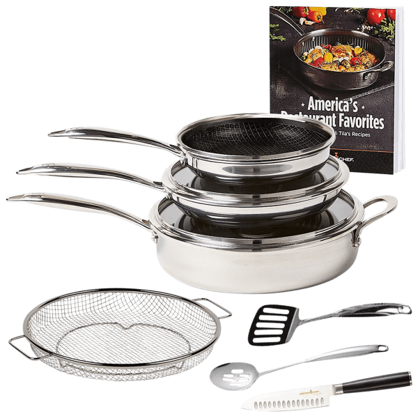 Meh: Copper Chef 3D Matrix Nonstick Tri-Ply Stainless Steel Cookware Set