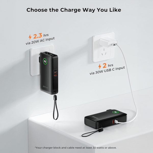 SideDeal: JOYFAR 10,000mAh GaN 35W Power Bank with Wall Plug ...