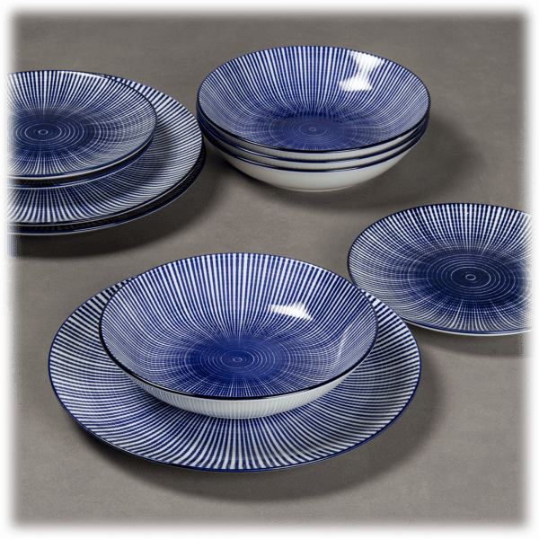 MorningSave: 12-Piece: Godinger Laura Blue Porcelain Dinner Set