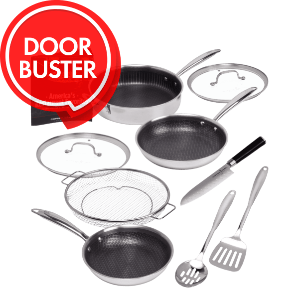 MorningSave: Copper Chef Nonstick Stainless Steel Cookware Set
