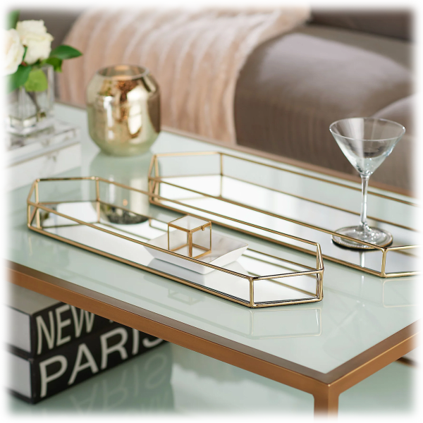 MorningSave: 2-Pack: Luxe by Rachel Zoe Large and Small Mirrored Trays