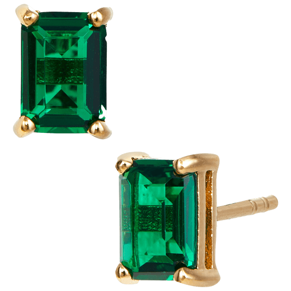 MorningSave: Savvy Cie 18K Gold Emerald Cut Birthstone By Month Stud ...